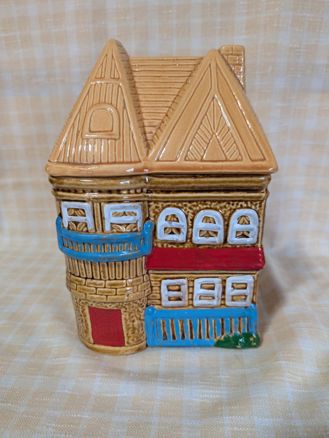 Ceramic Victorian Gingerbread House Cookie Jar - Etsy