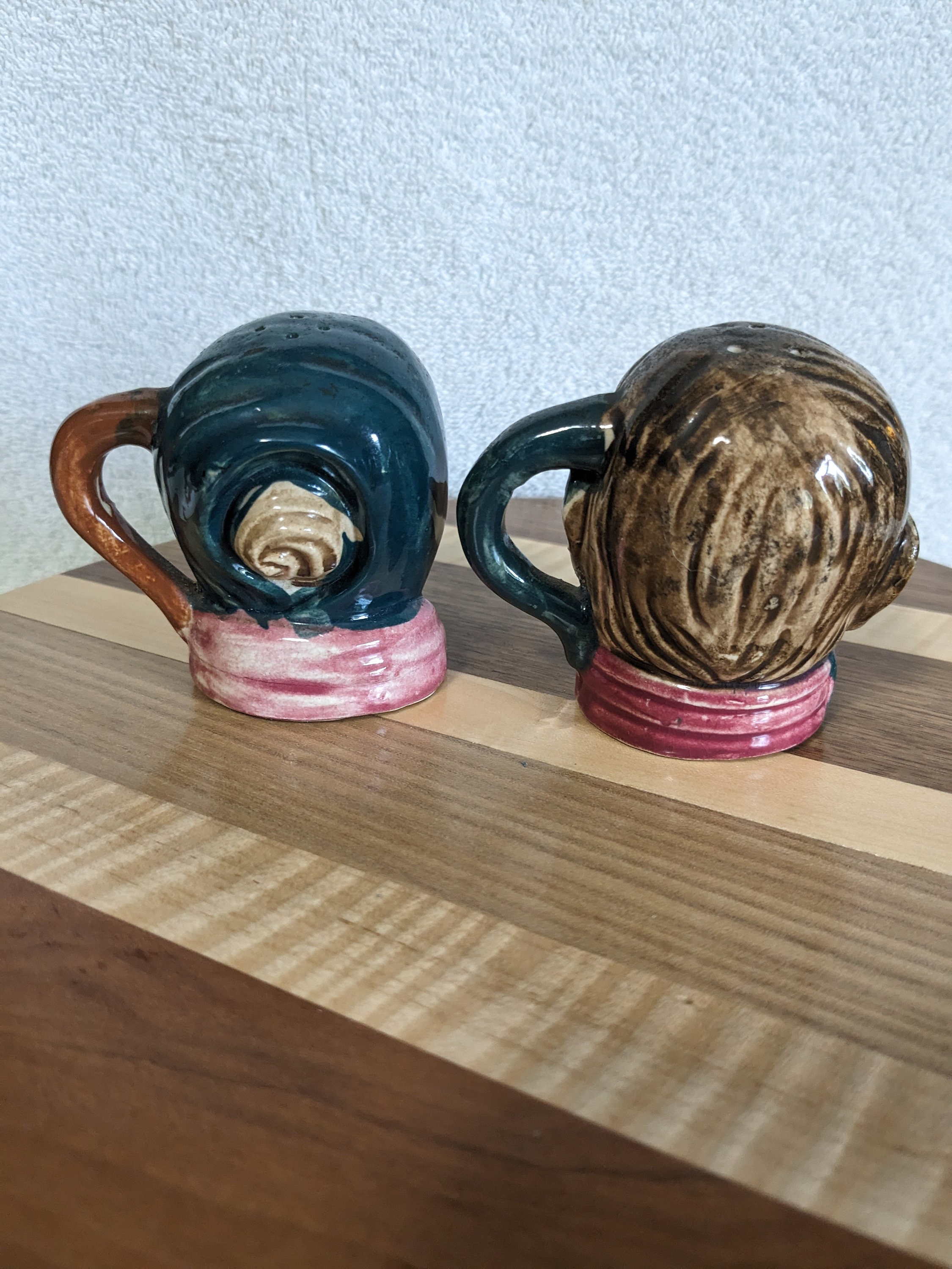 Toby Style Porcelain Salt & Pepper Shakers. Old Man and Woman hand ...