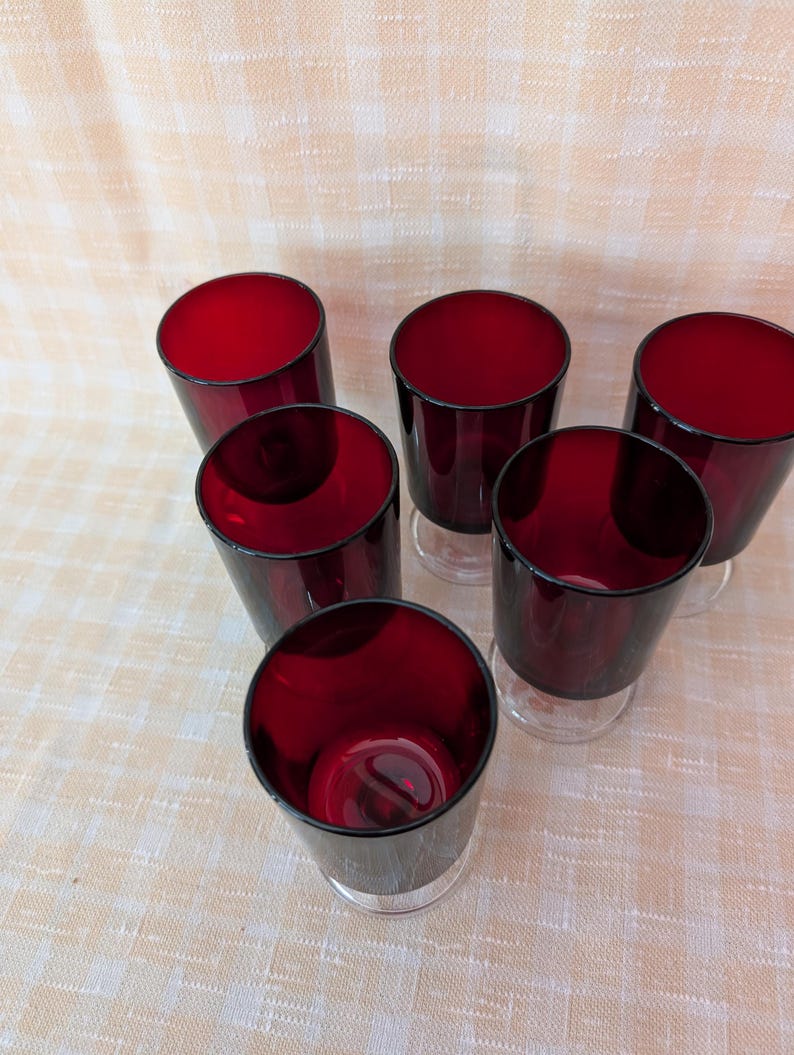 Vintage Ruby Red Luminarc 4 Ounce Wine/port Glasses. (set of Six) - Etsy