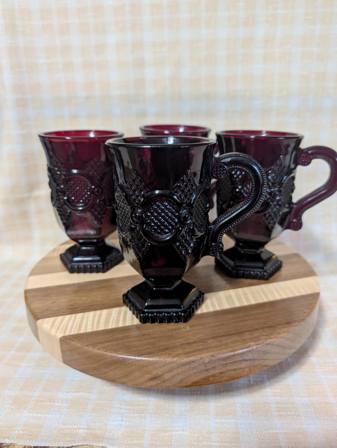 Vintage Avon 1876 Cape Cod Ruby Red Mugs. Set of Four - Etsy