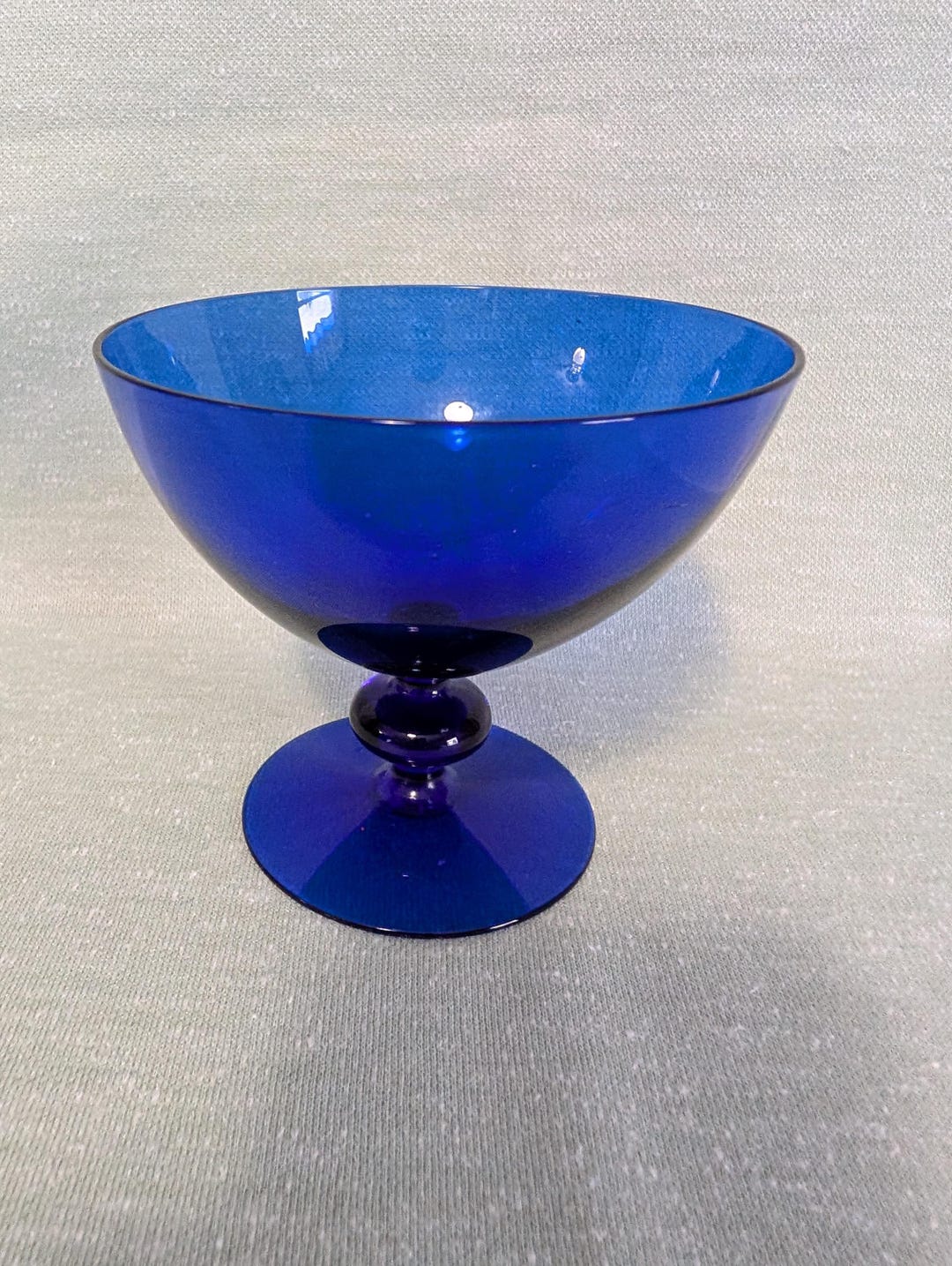 Cobalt Transparent Blue Sherbet Glass - Etsy