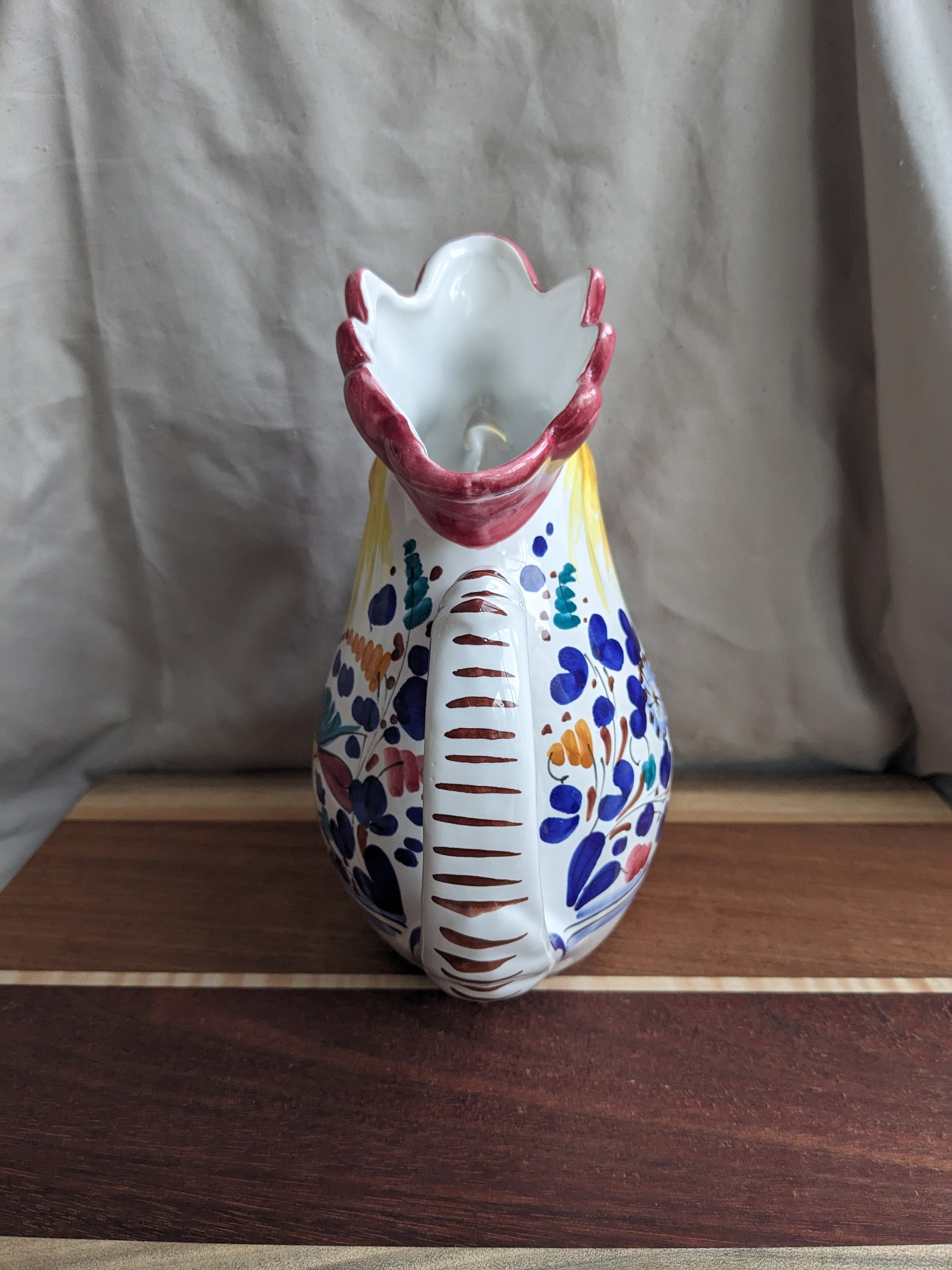 Hand Painted Italian Porcelain Pitcher Omaggio of Imperial Tile - Etsy