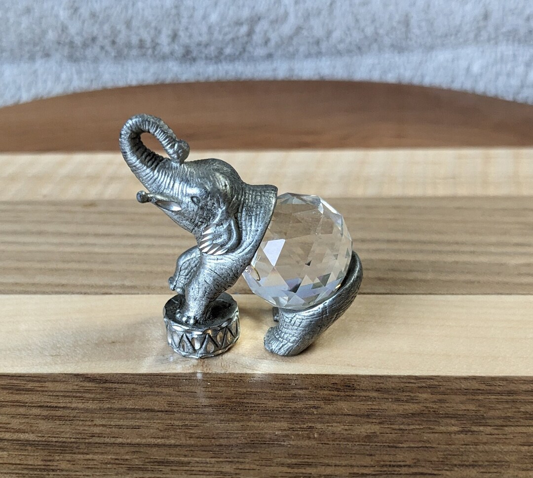 Cute, Cute, Cute 1984 Spoontiques Pewter Elephant With Crystal Body - Etsy