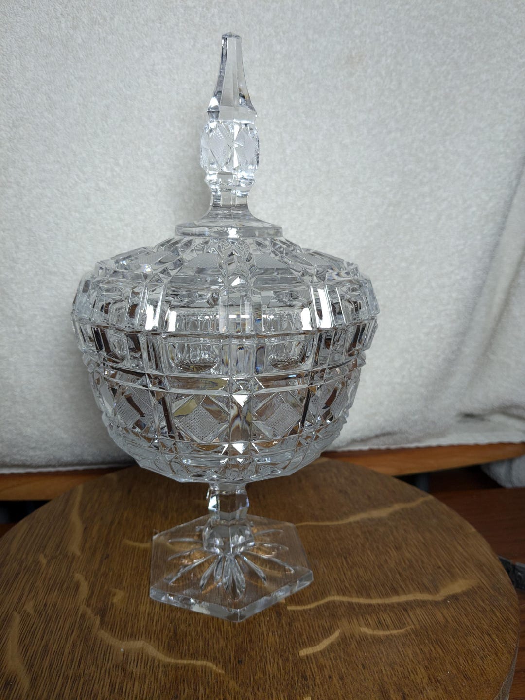 Vintage Cambridge Crystal Lidded Candy Dish by Royal Kendall - Etsy