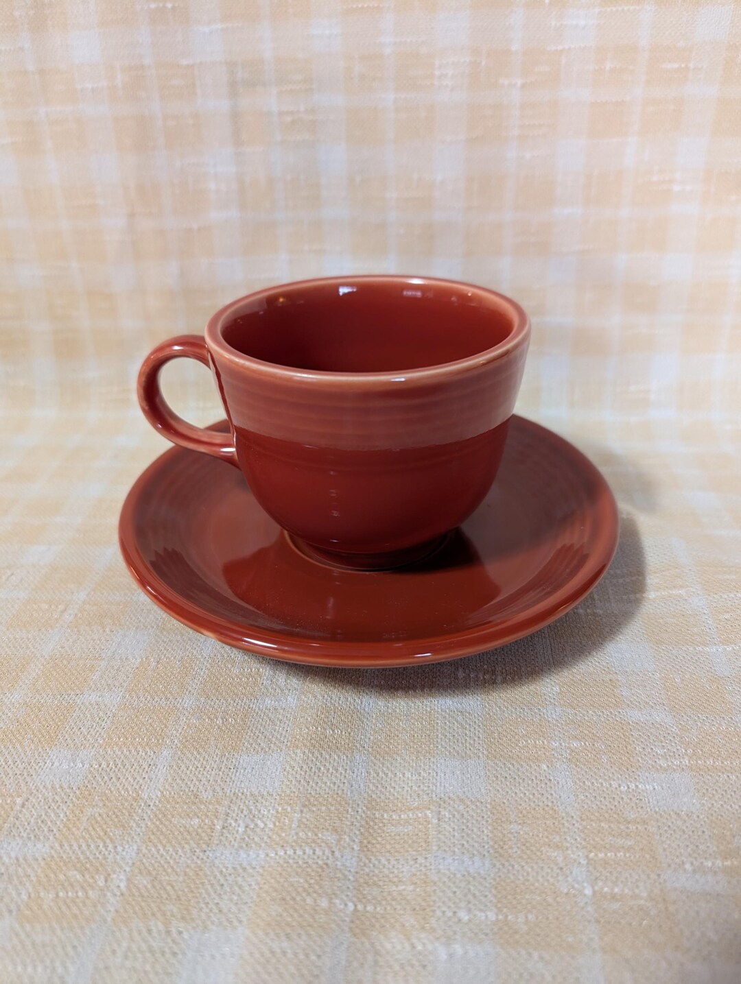 Fiesta Coffee/tea Cup and Saucer Set Persimmon Color - Etsy