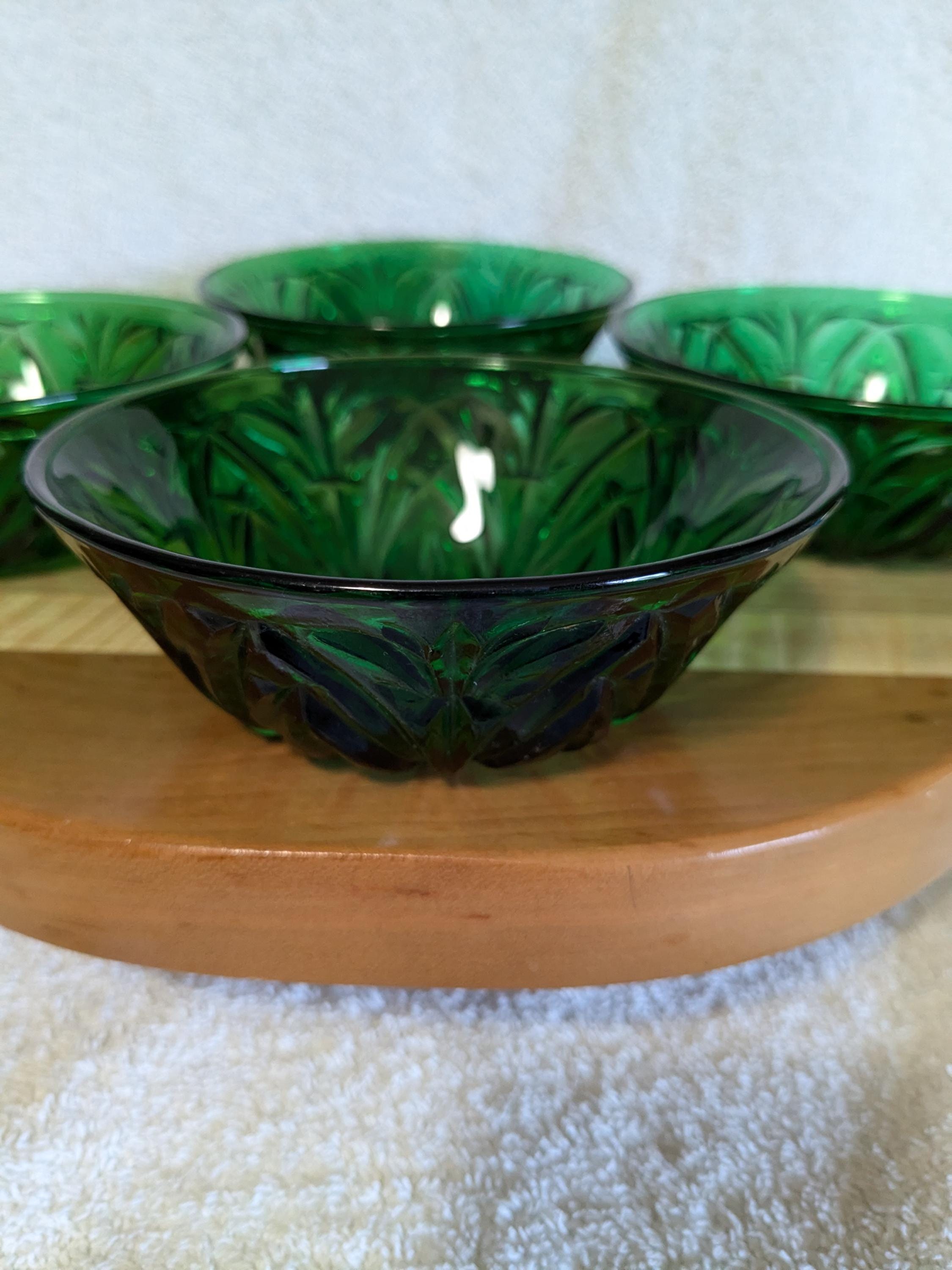 Vintage Anchor Hocking Emerald Green Small Bowls - Etsy