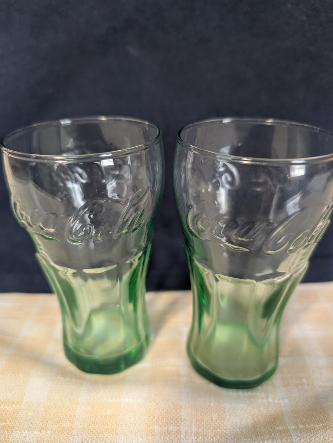 Vintage Coca-cola 6 Ounce Green Glasses. (set of Two) - Etsy