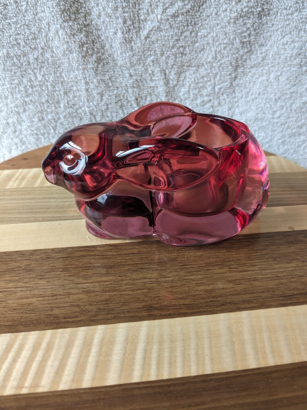 Indiana Pink Glass Bunny Votive - Etsy