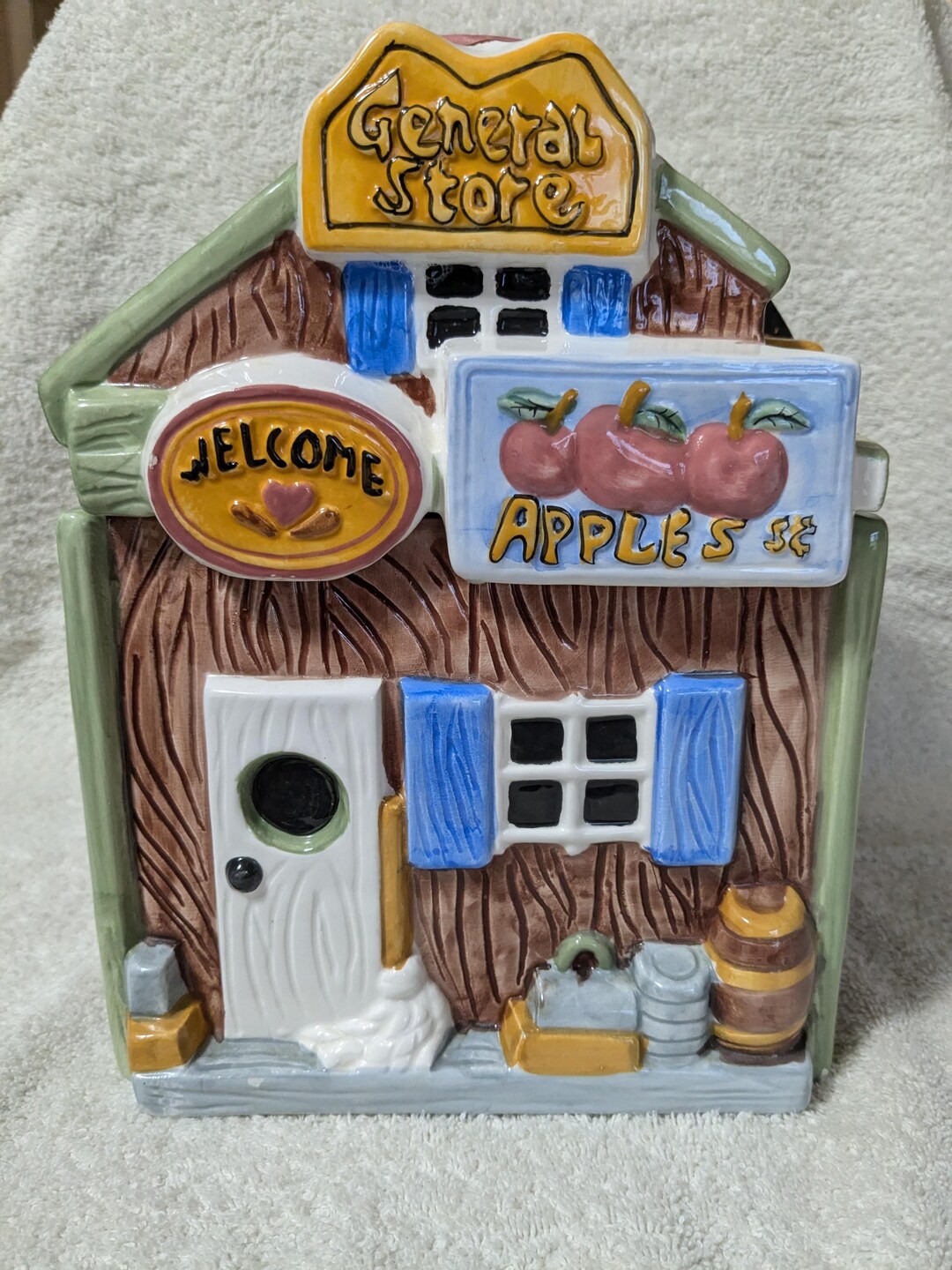 Vintage Ceramic "general Store" Cookie Jar - Etsy