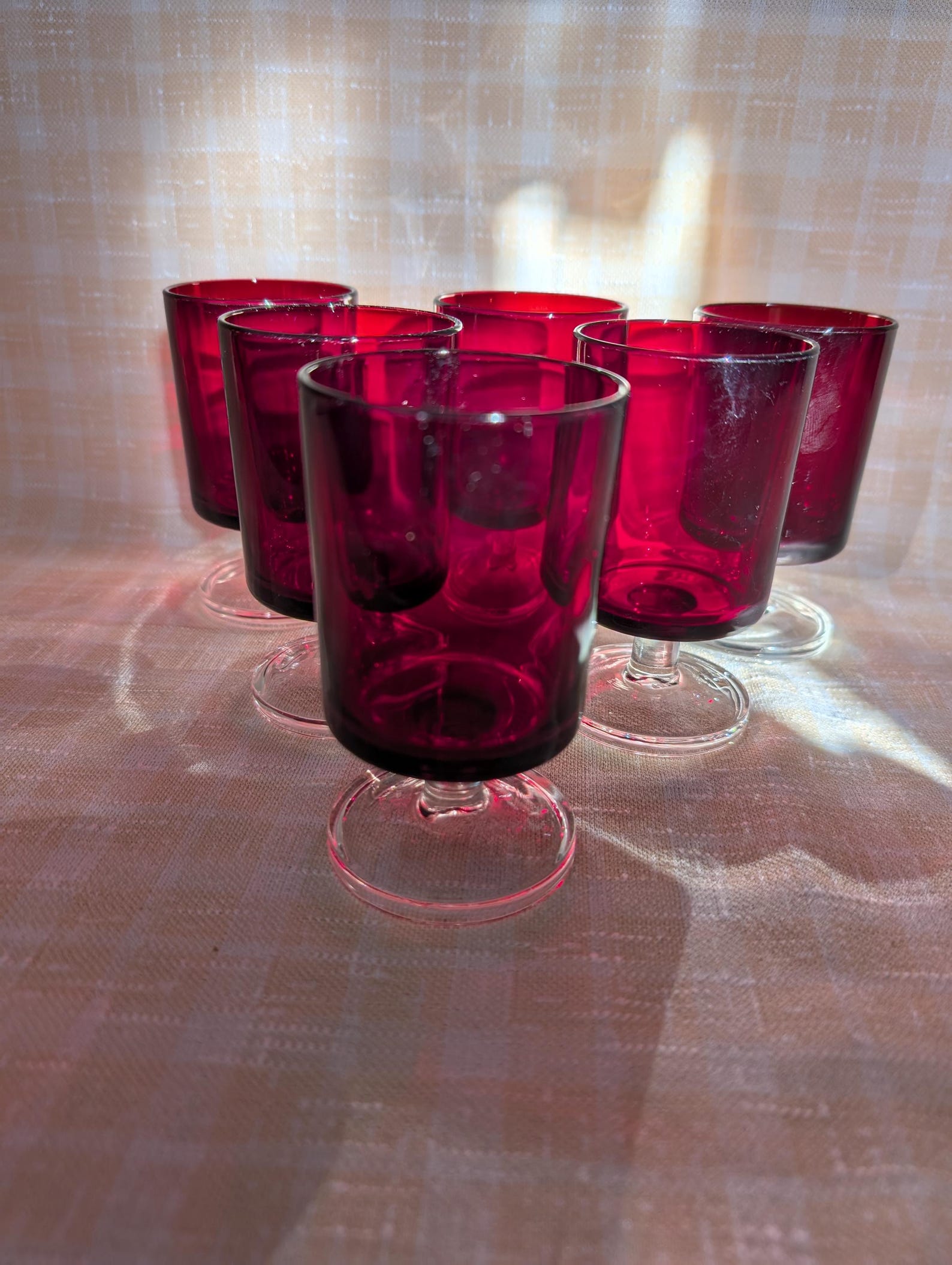 Vintage Ruby Red Luminarc 4 Ounce Wine/port Glasses. (set of Six) - Etsy