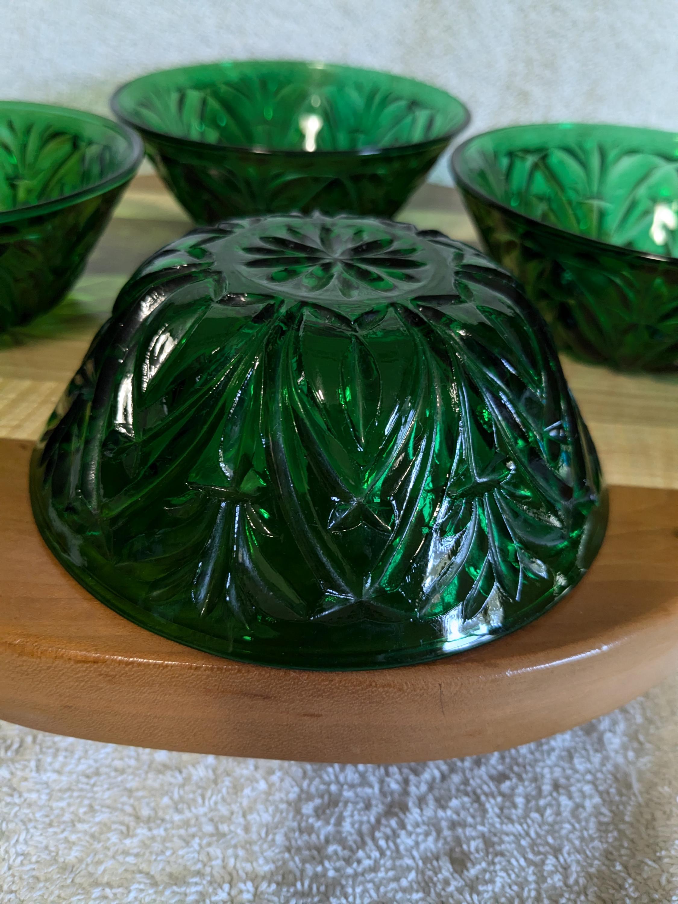 Vintage Anchor Hocking Emerald Green Small Bowls - Etsy