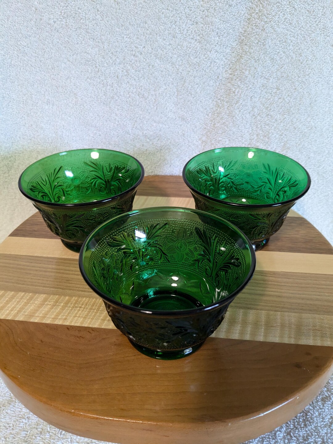 Anchor Hocking Emerald Green Fire King Custard Cups set of 3 - Etsy