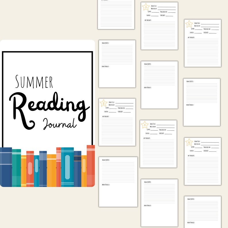 Printable Summer Reading Journal, Summer Book Tracker, Interactive Kids ...