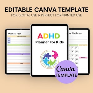 ADHD Planner for Kids, Adhd Digital Planner, Colorful Layouts, Organize ...