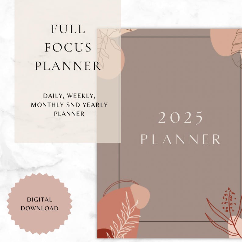 Digital Full Focus Planner Bundle, Printable Weekly Review, Daily and ...