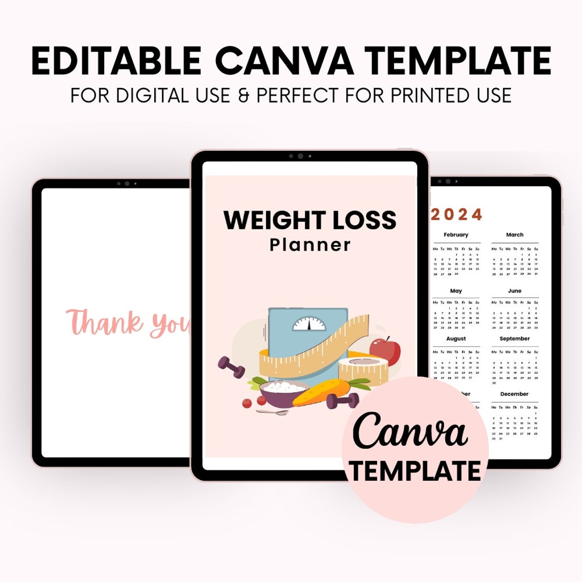 Printable Weight Loss Journal, Customizable 60-day Fitness Tracker ...
