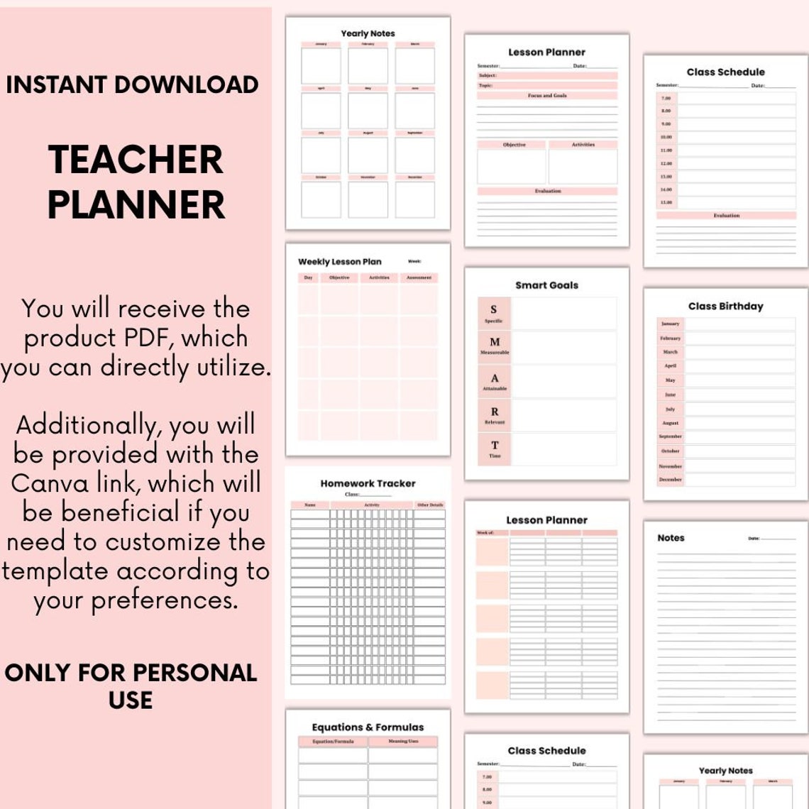 Teacher Organizer, Digital and Printable Resource for Lesson Planning ...