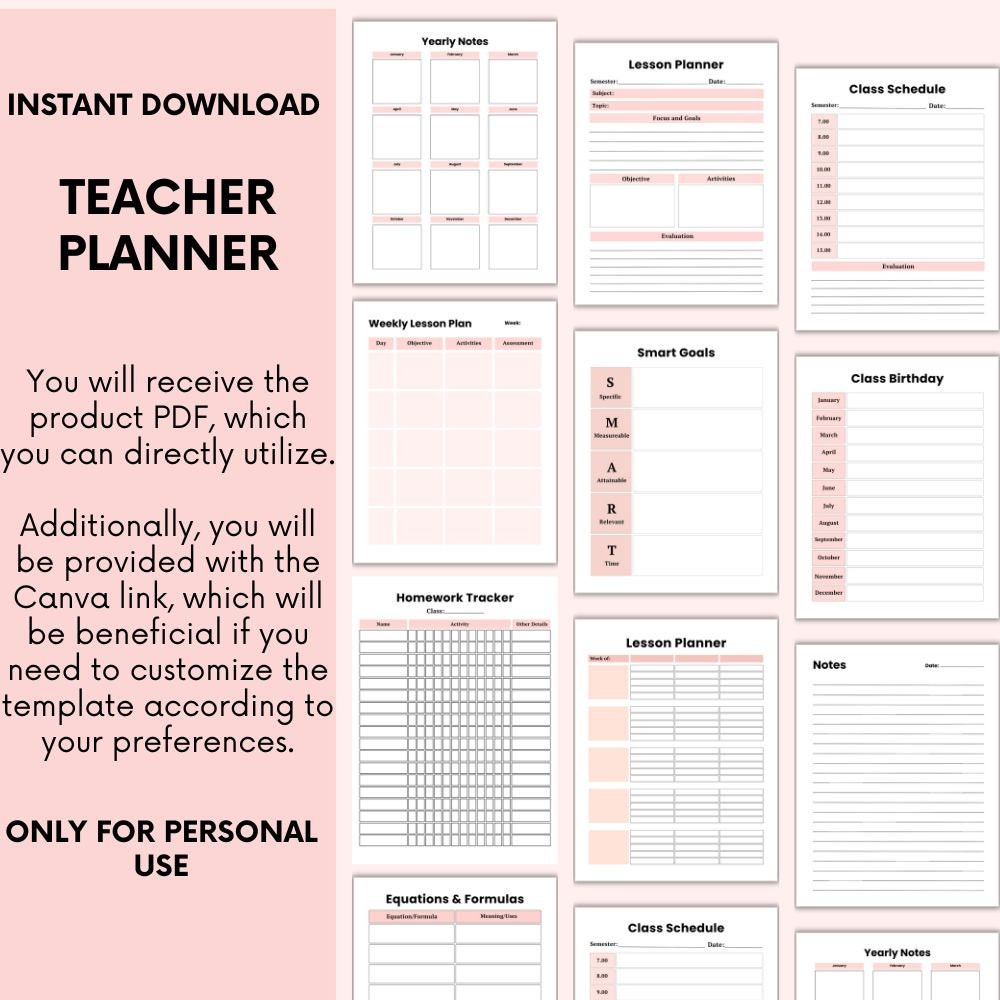 Teacher Organizer, Digital and Printable Resource for Lesson Planning ...