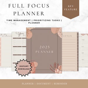 Digital Full Focus Planner Bundle, Printable Weekly Review, Daily and ...