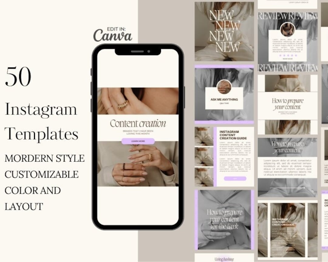 50 Instagram Templates, Editable Social Media Designs, Perfect for ...