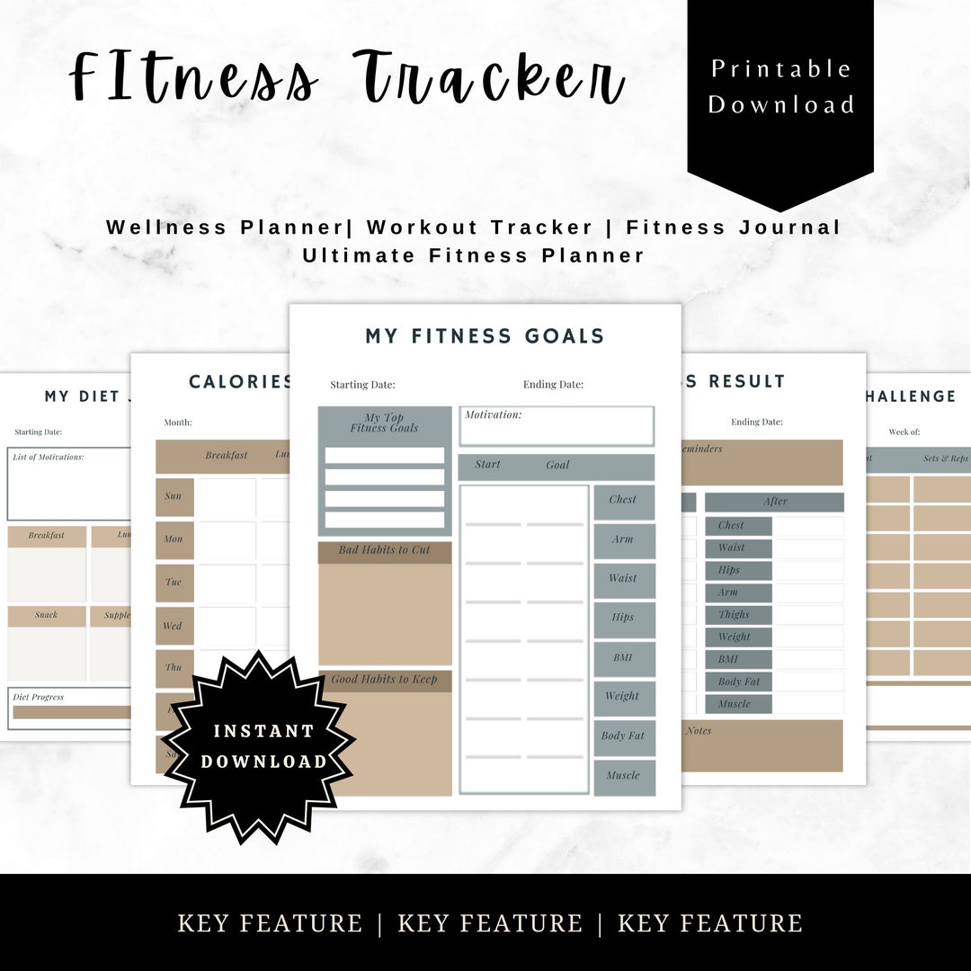 Fitness Journal, Guided Workout Tracker & Meal Log, Improve Health and ...