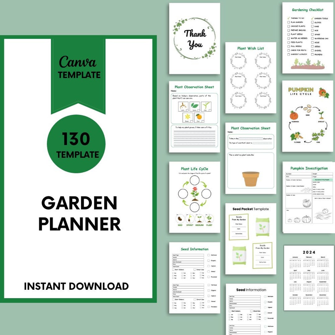 Garden Planner Bundle, Gardening Guide, Editable Planting Schedule ...
