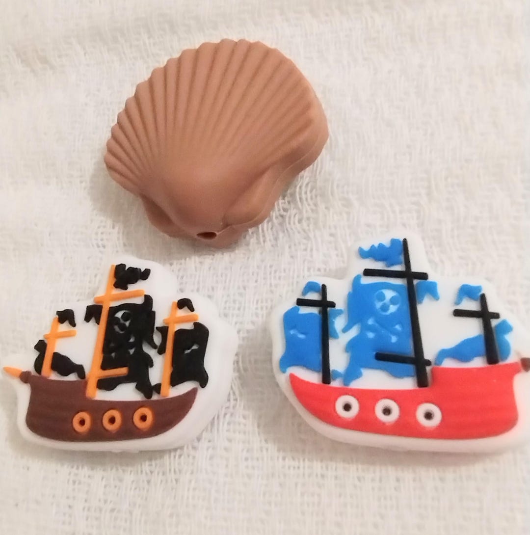 Pirate Ships & Sea Shells Silicone Focal Beads - Etsy