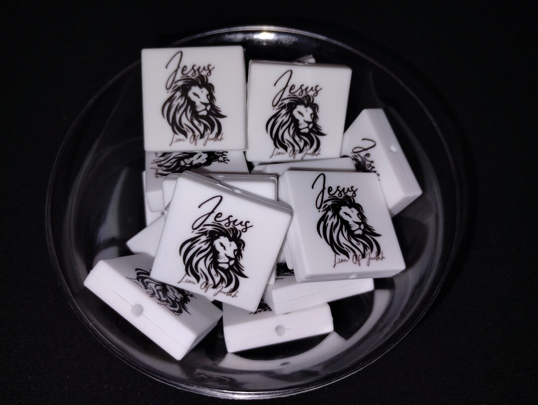 Jesus Silicone Focal Beads, Lion of Judah Christian Faith Focal Beads ...