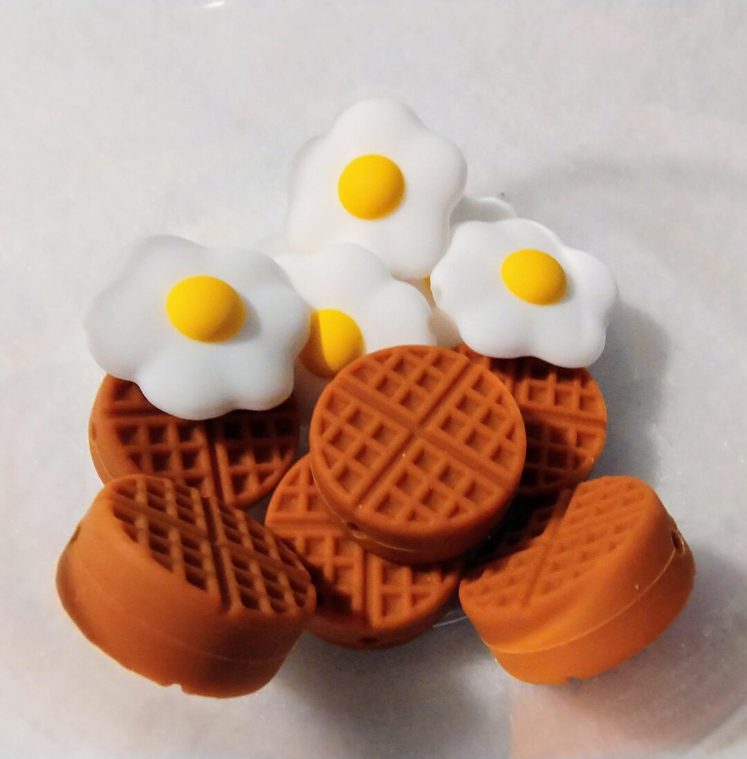 Food Theme Silicone Focal Beads! Cookies & Milk, Tacos, Waffles, Eggs ...