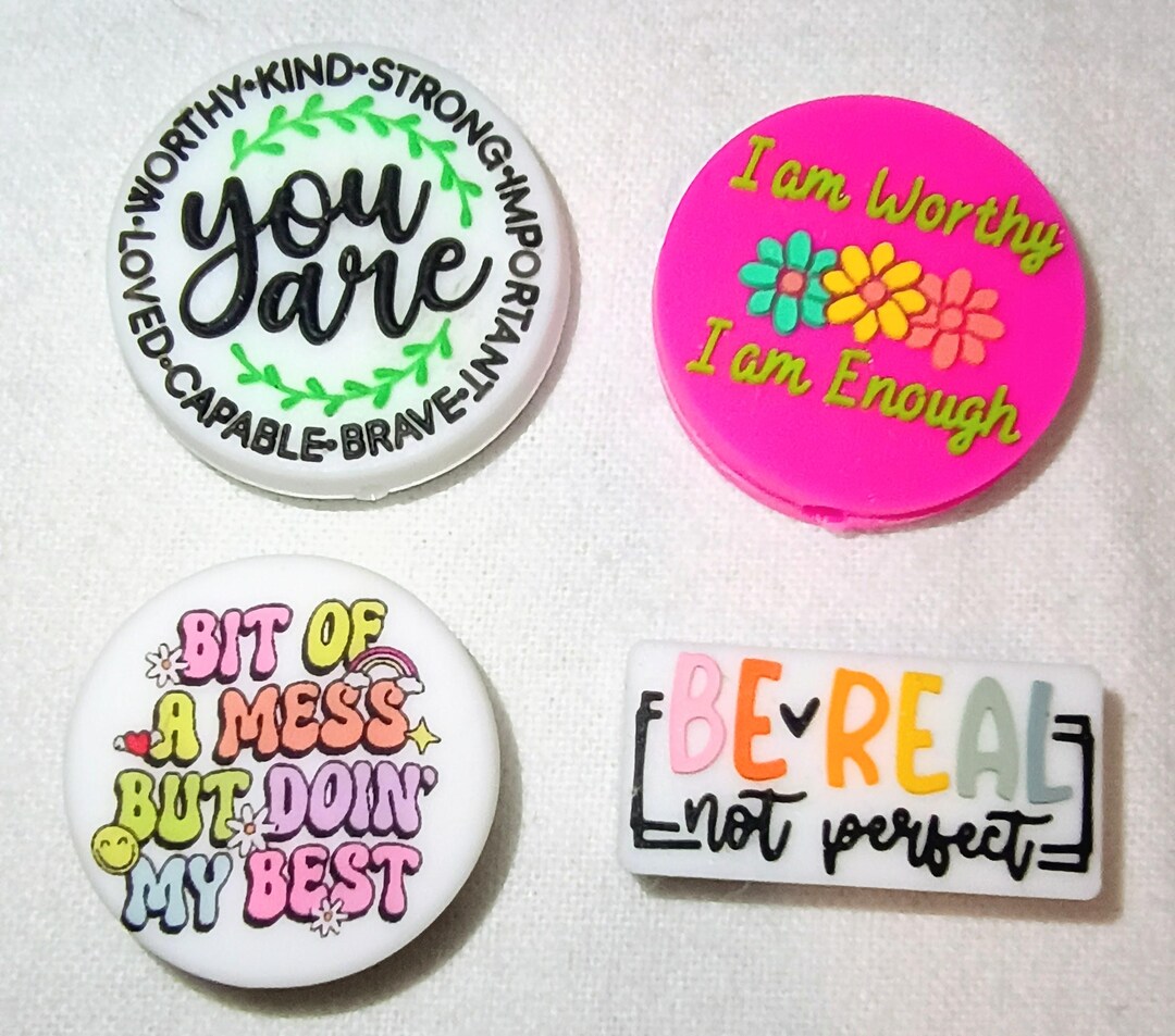 2PK Inspirational/encouraging Word Focal Beads: Silicone - Etsy