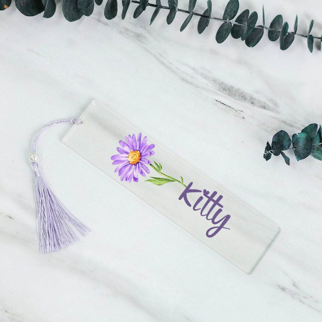 Custom Birth Flower Bookmark,colorful Month Flower Bookmark With Tassel ...