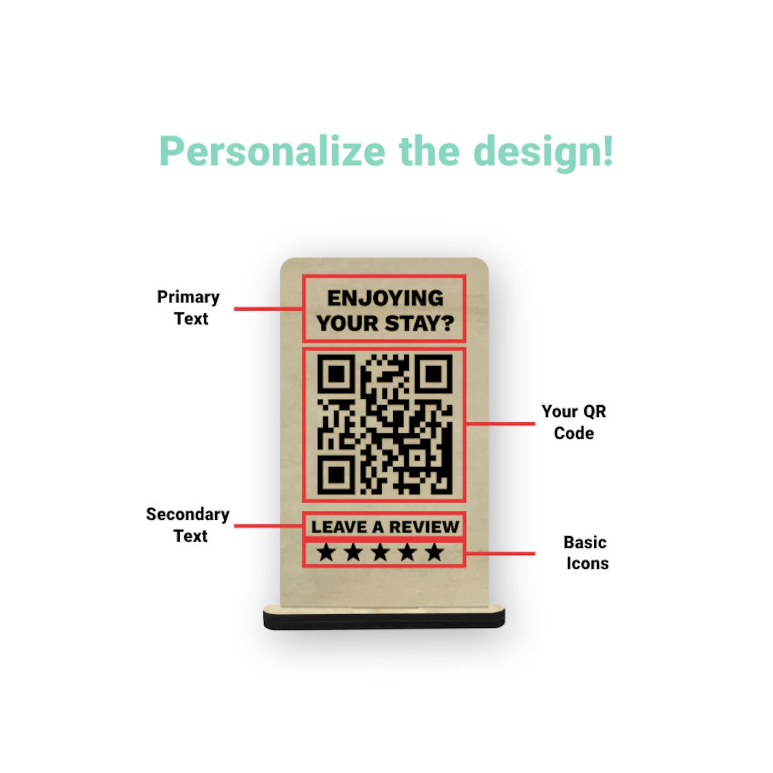 QR Code Sign Wooden Custom QR Sign Wifi Qr Sign QR Sign for Business ...