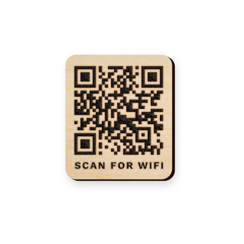 QR Code Sign Wooden Magnet | Wifi Sign | Scan for Wifi | QR Sign for ...