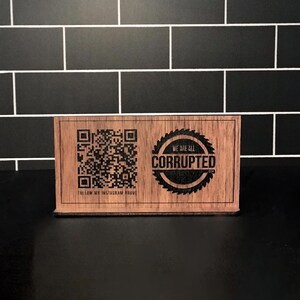 Wood QR Code Sign Stand | Tabletop QR Code Display | Menu Qr Code Sign ...