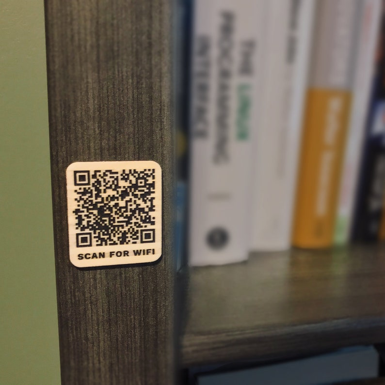 QR Code Sign Wooden Magnet | Wifi Sign | Scan for Wifi | QR Sign for ...