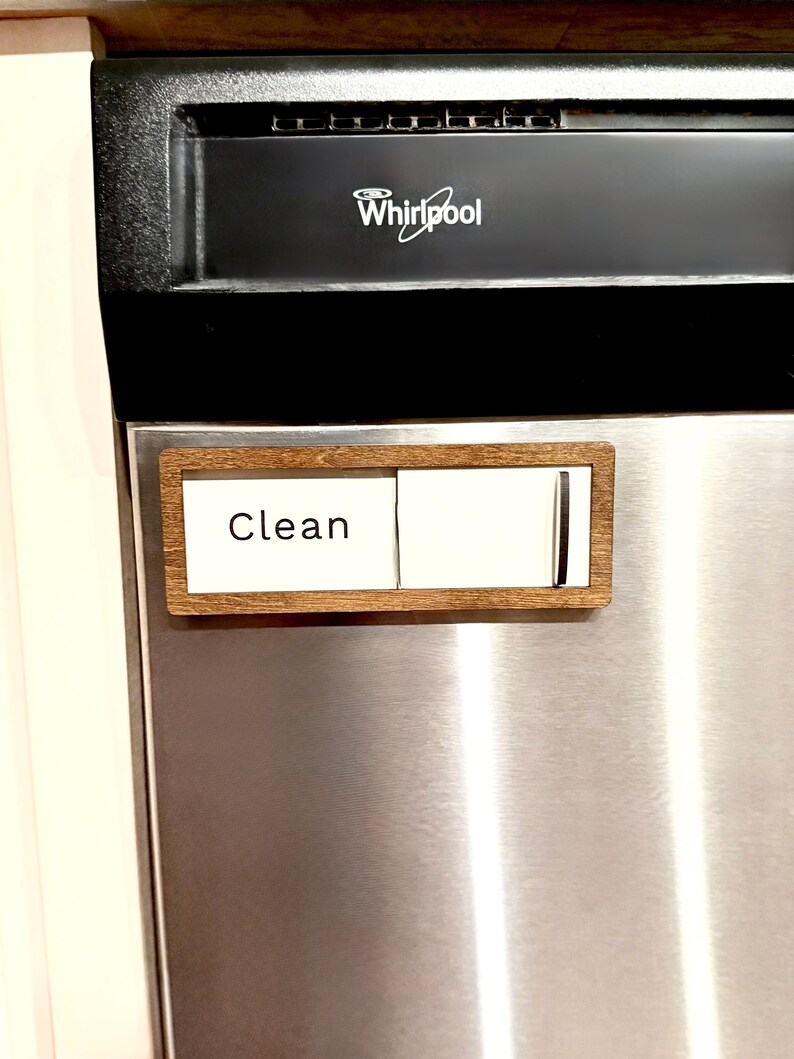 Clean Dirty Dishwasher Sign | Sliding Dishwasher Indicator | Wooden ...