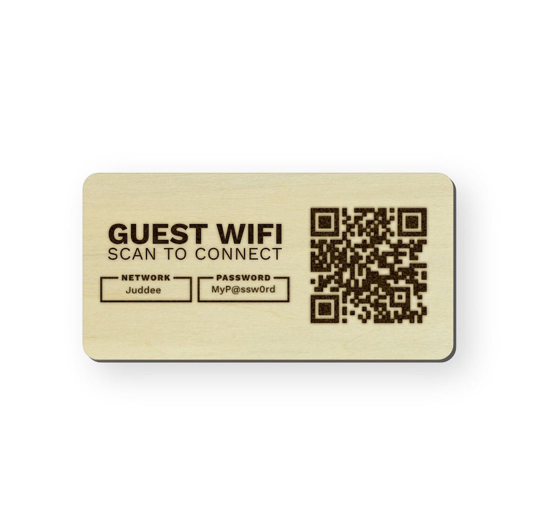 Wood QR Code Sign Magnet Guest Wifi Sign Scan for Wifi Home, Airbnb ...