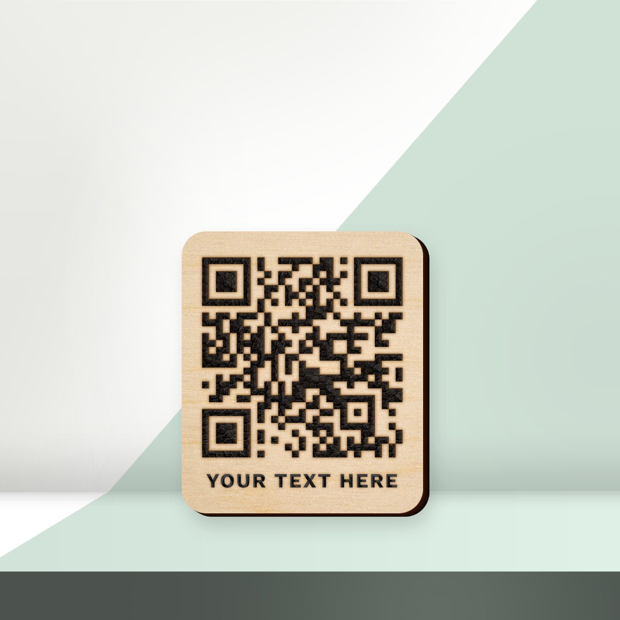 Custom QR Code Sign Wooden QR Code Sign Magnet Small QR Code Sign ...