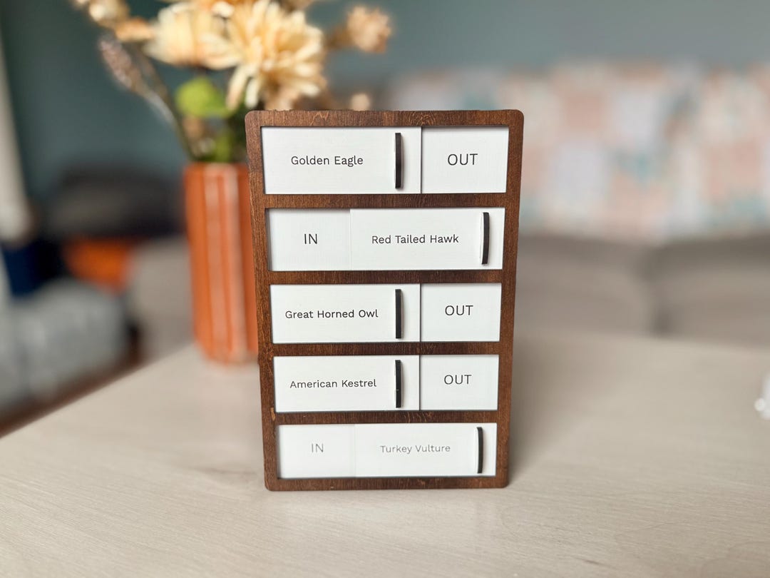 Sliding Office In/out Sign: Staff Availability Status Board - Etsy