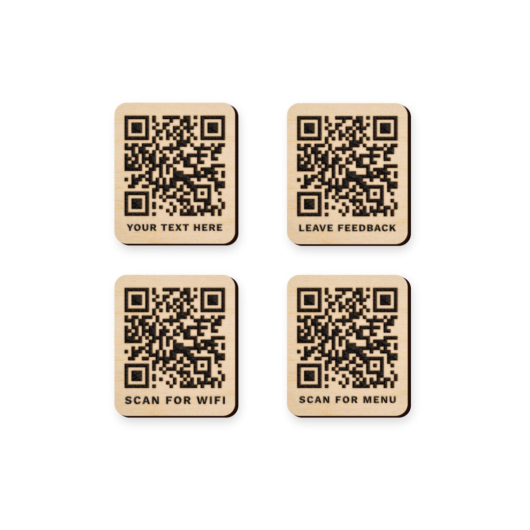 Custom QR Code Sign | Wooden QR Code Sign Magnet | Small QR Code Sign ...