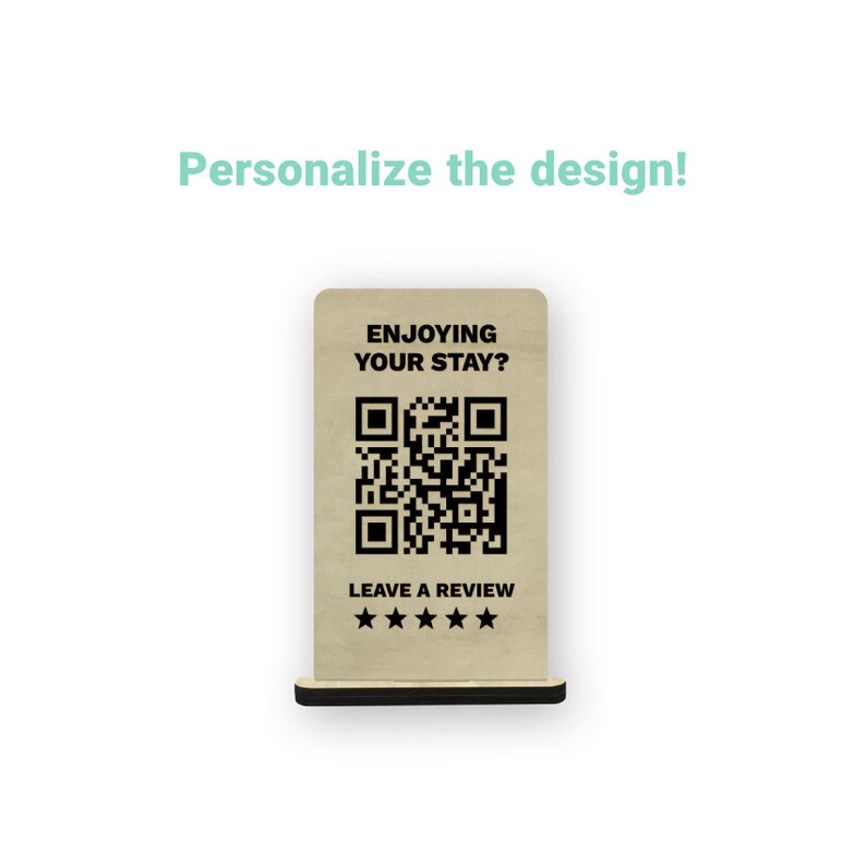 QR Code Sign Wooden Custom QR Sign Wifi Qr Sign QR Sign for Business, Home, Airbnb, Office ...