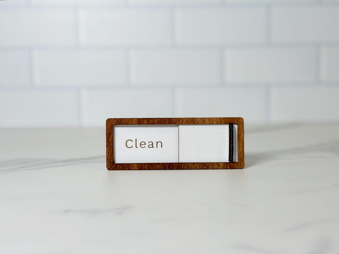 Clean Dirty Dishwasher Sign | Sliding Dishwasher Indicator | Wooden ...