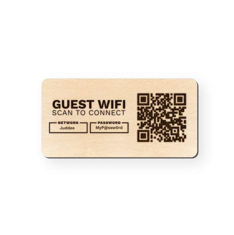 Wood QR Code Sign Magnet Guest Wifi Sign Scan for Wifi Home, Airbnb ...
