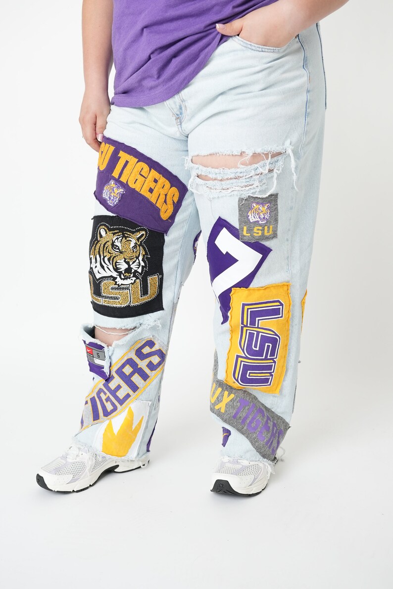 LSU Patch Work Pants - Etsy