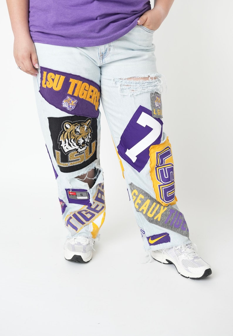 LSU Patch Work Pants - Etsy