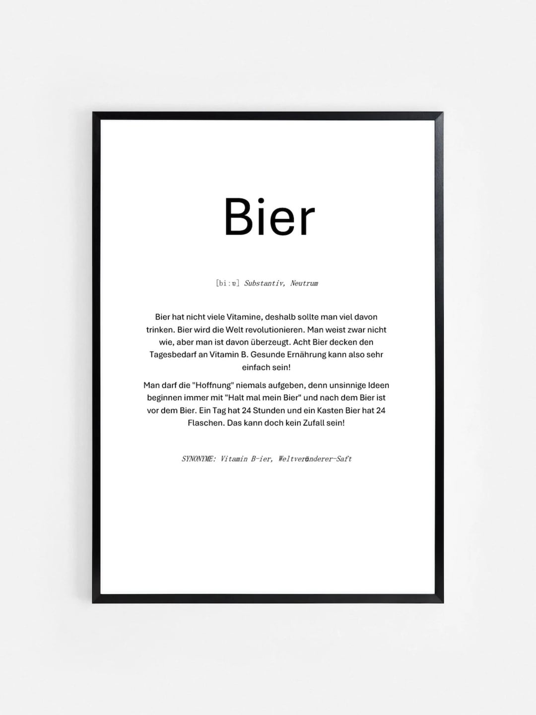 Meaning Poster A4, Definition Poster, Kitchen, Living Room, Beer Lover ...