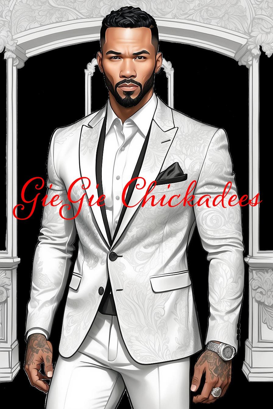African Men Elegant Swagger Coloring Book Pages Sheets Digital ...