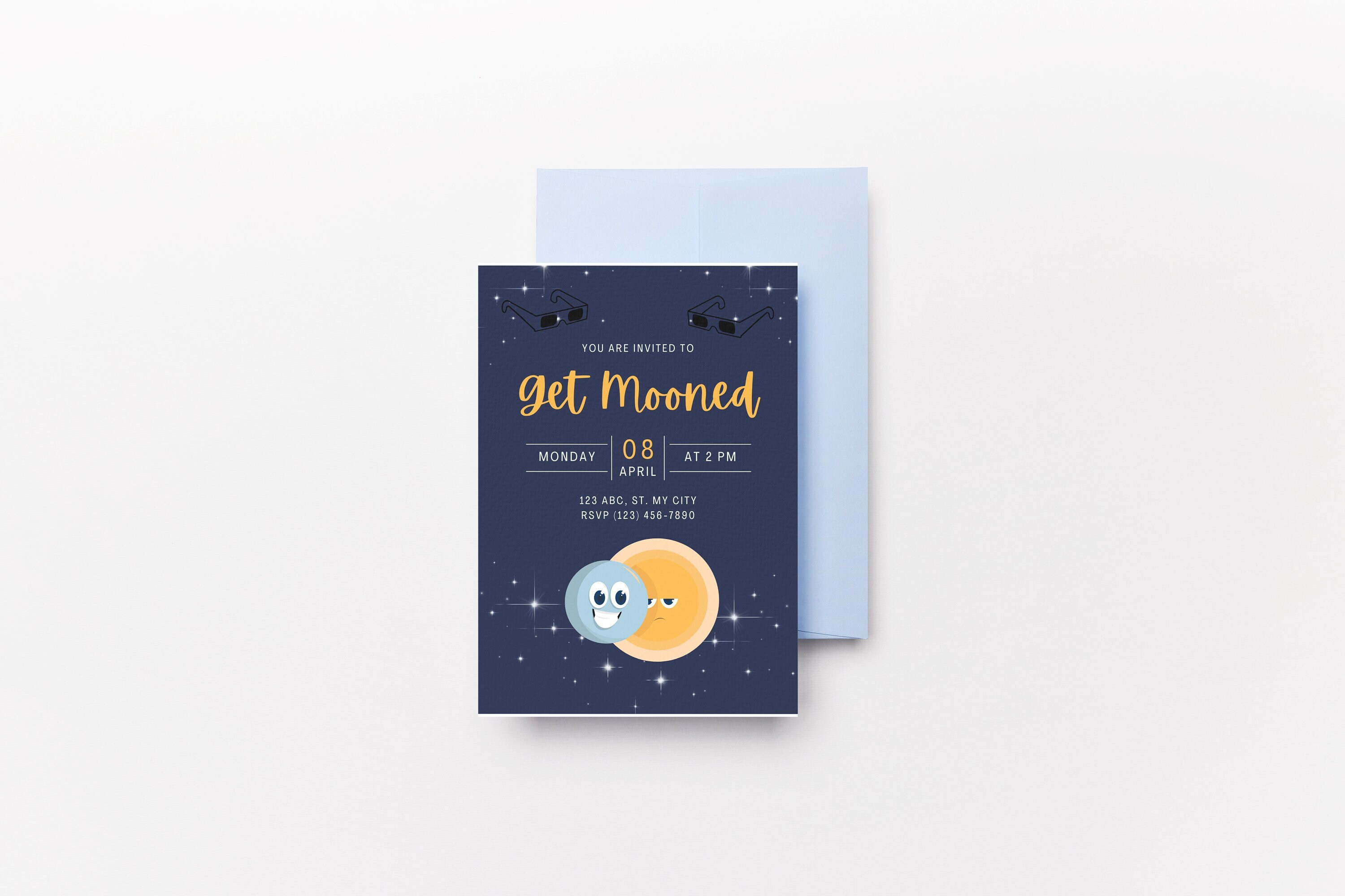 Solar Eclipse Printable Invitations Funny Eclipse Invitation Canva ...