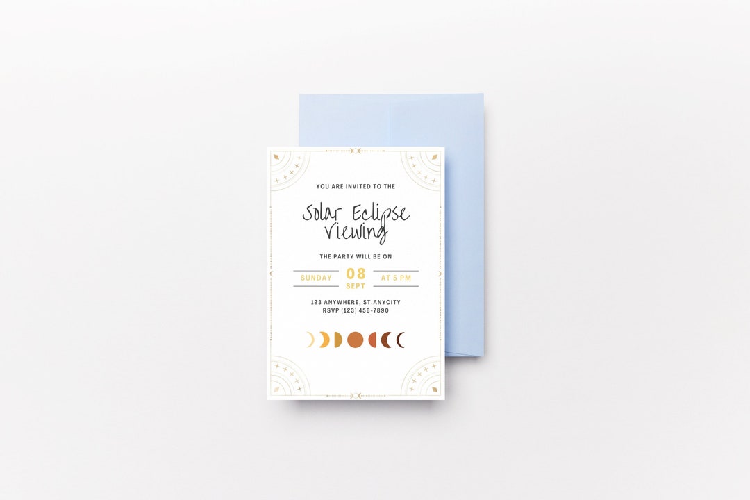 Eclipse Invitations Canva Eclipse Party Invitation Customizable ...