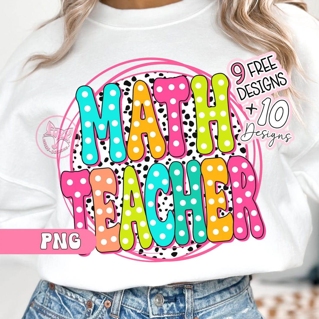 Math Teacher Shirt Png, Retro Dalmatian Back to School Png, Teacher ...